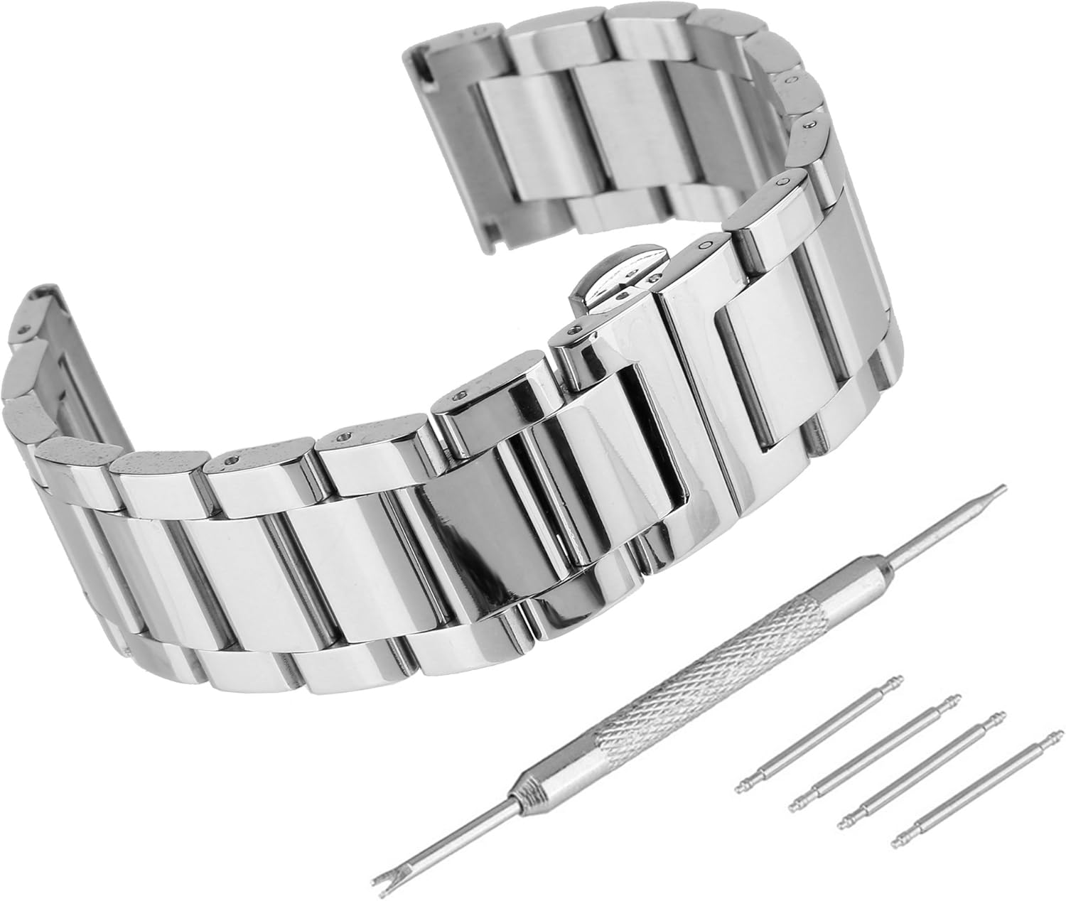 Beauty7 24mm Silber Edelstahl Uhrenarmband Uhrenarmbänder mit ...