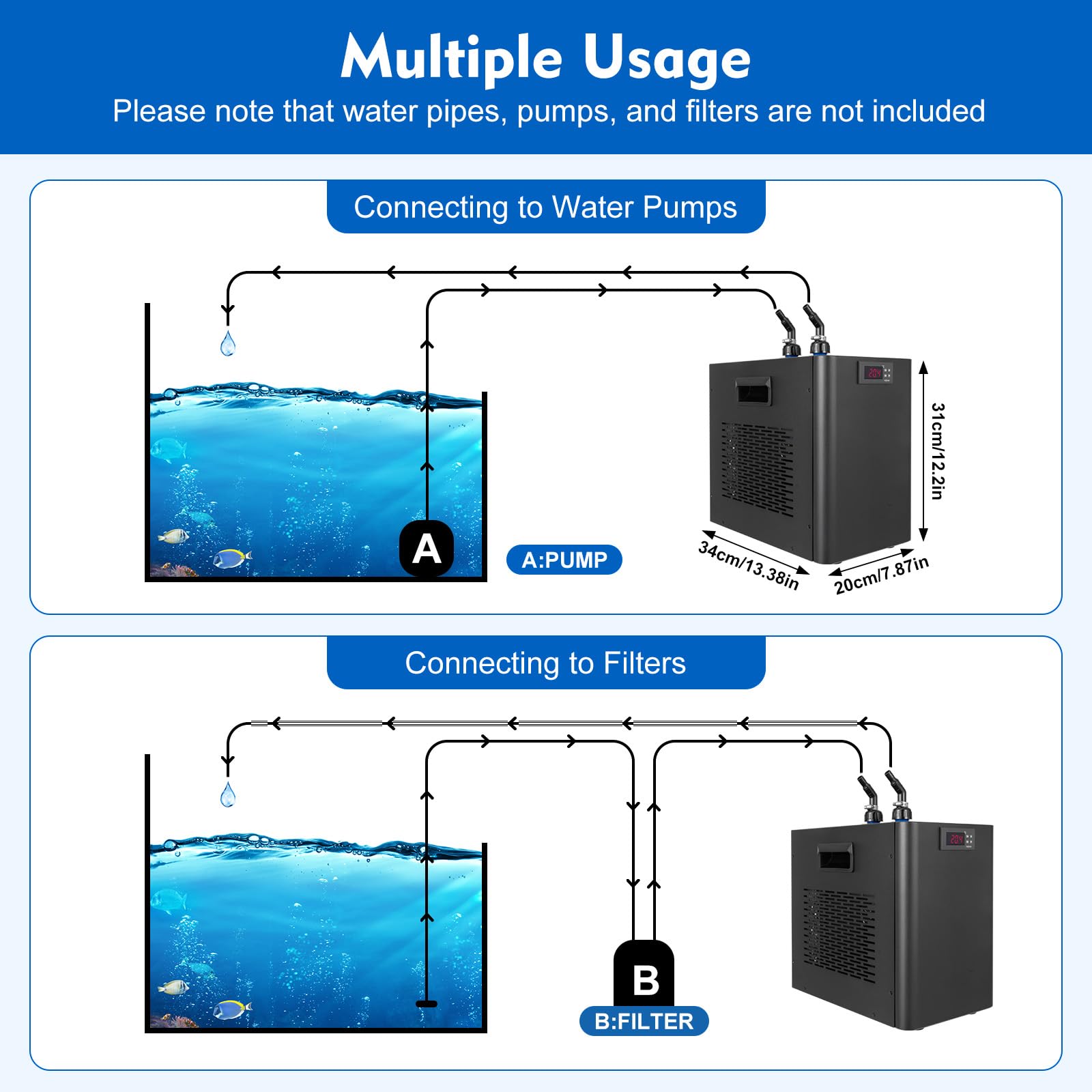 Mua 160L/42gal Aquarium Chiller,Aquarium Fish Tank Cooling System ...