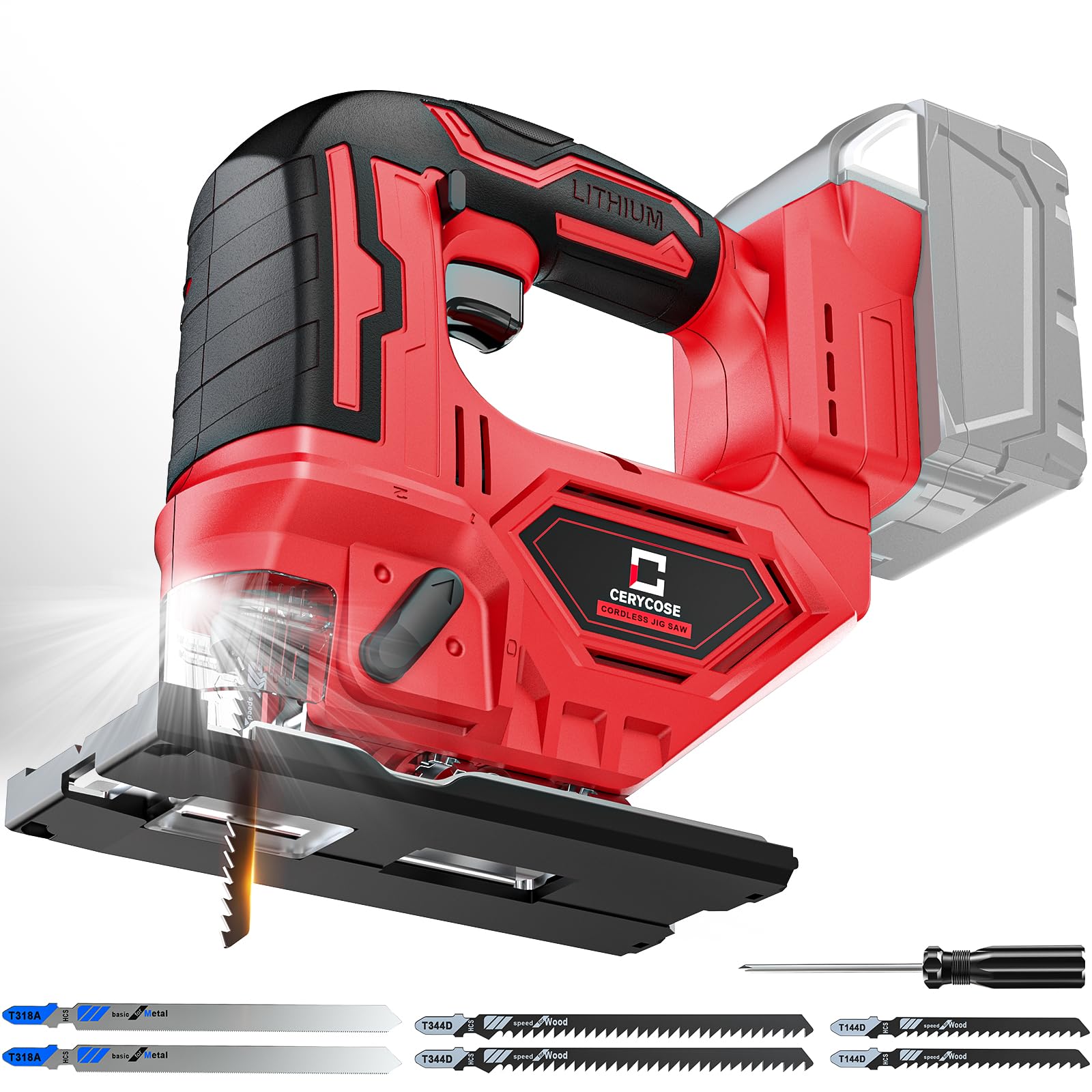Jigsaw for Milwaukee 18V Battery, Cordless Jig Saw Tool, Brushless ...