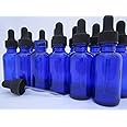 DropperStop™ 1oz Cobalt Blue Glass Dropper Bottles (30mL) with Tapered ...