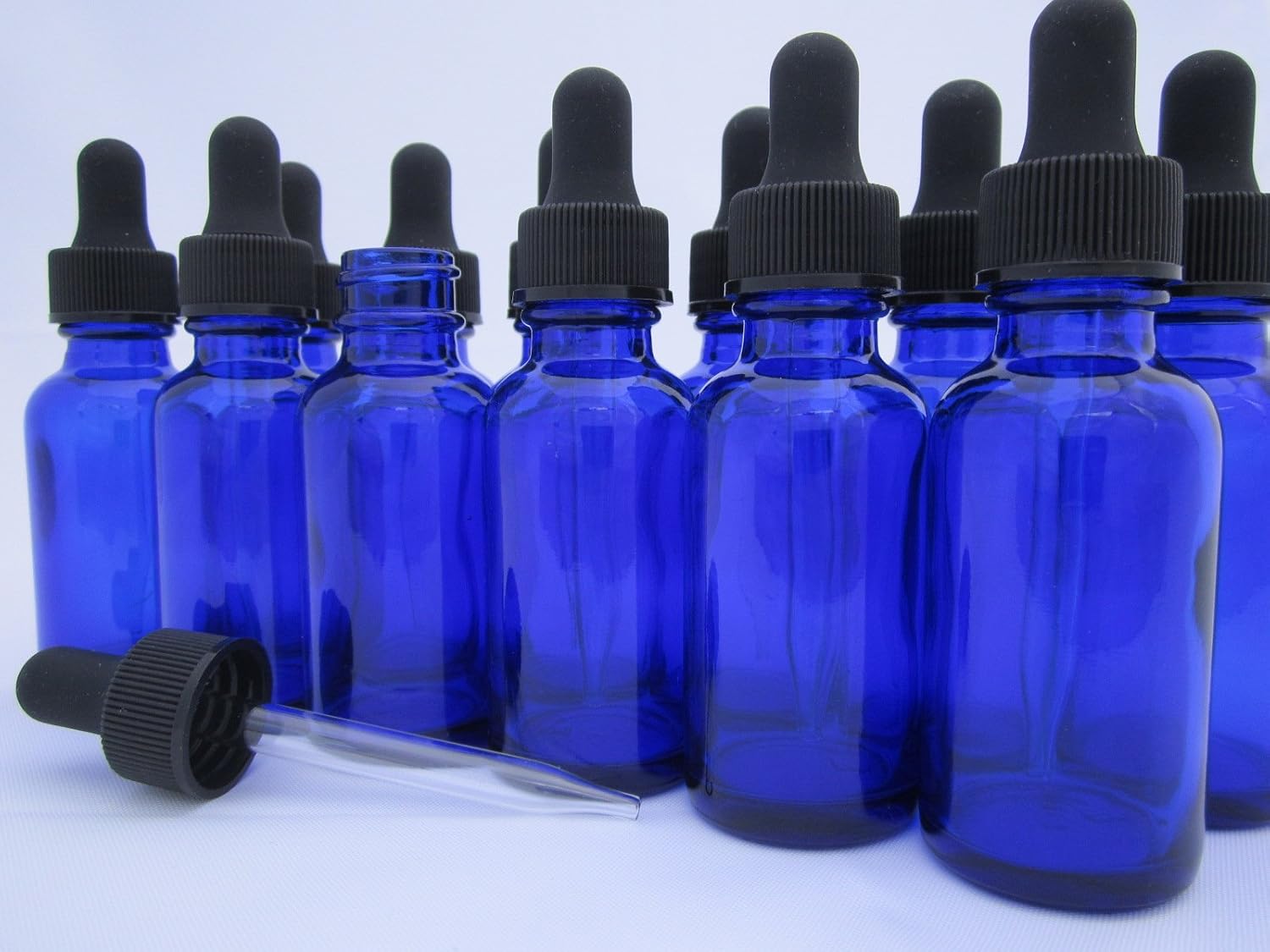 DropperStop 1oz Cobalt Blue Glass Dropper Bottles 30mL With Tapered DropperStop 1oz Cobalt Blue Glass Dropper Bottles 30mL With Tapered