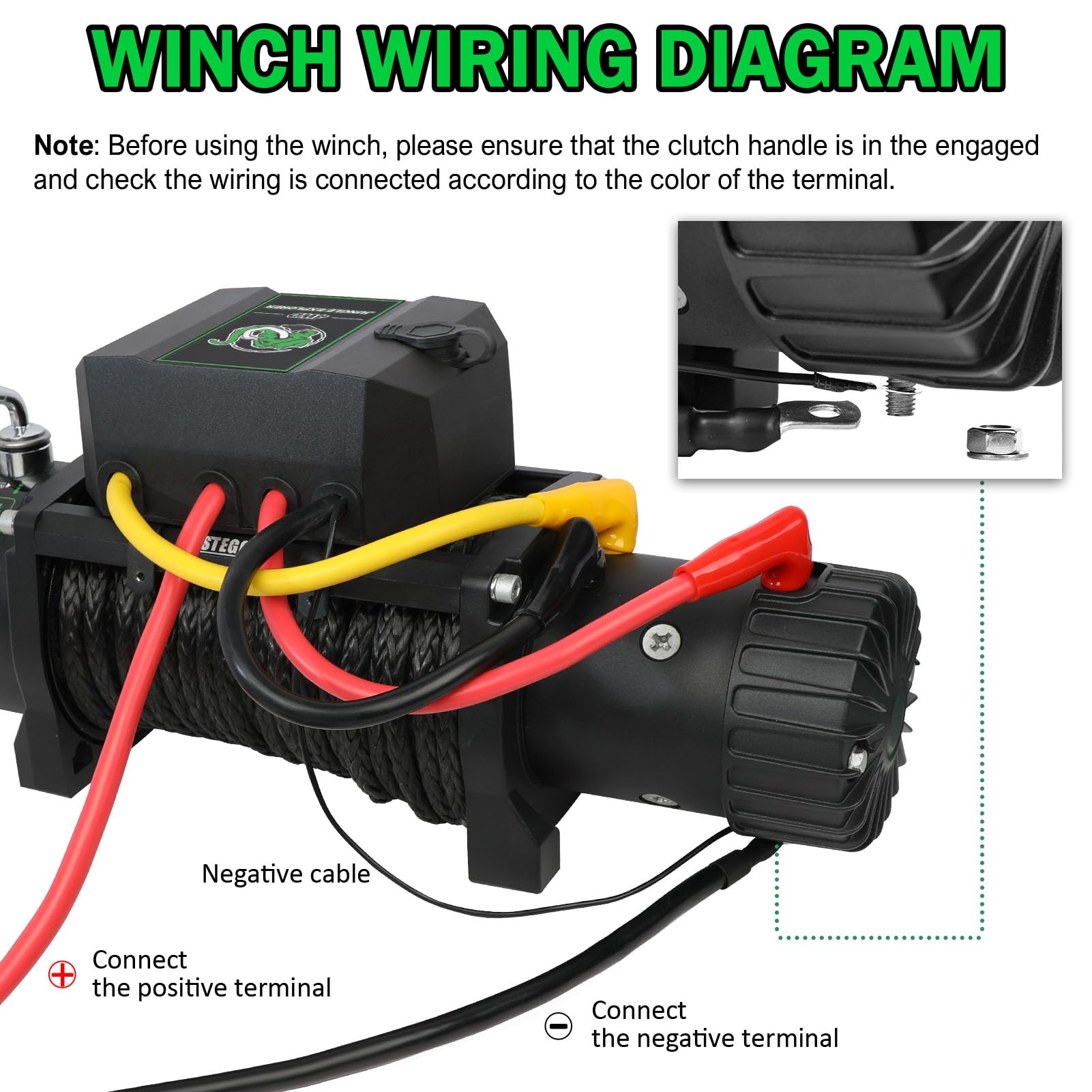 Mua STEGODON Winch 13000 lb Winch 12V Electric Winch Synthetic Rope ...