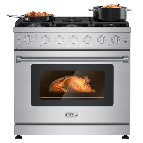 Empava Commercial Gas Range, 6.0 Cu. Ft Oven, Tray Grill, and Storage ...