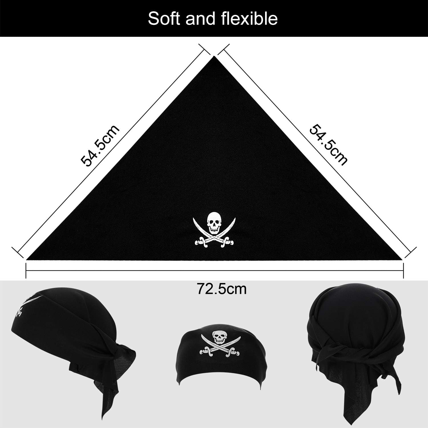 30 Pieces Pirate Captain Eye Patches, Pirate Bandana, Pirate Gold ...