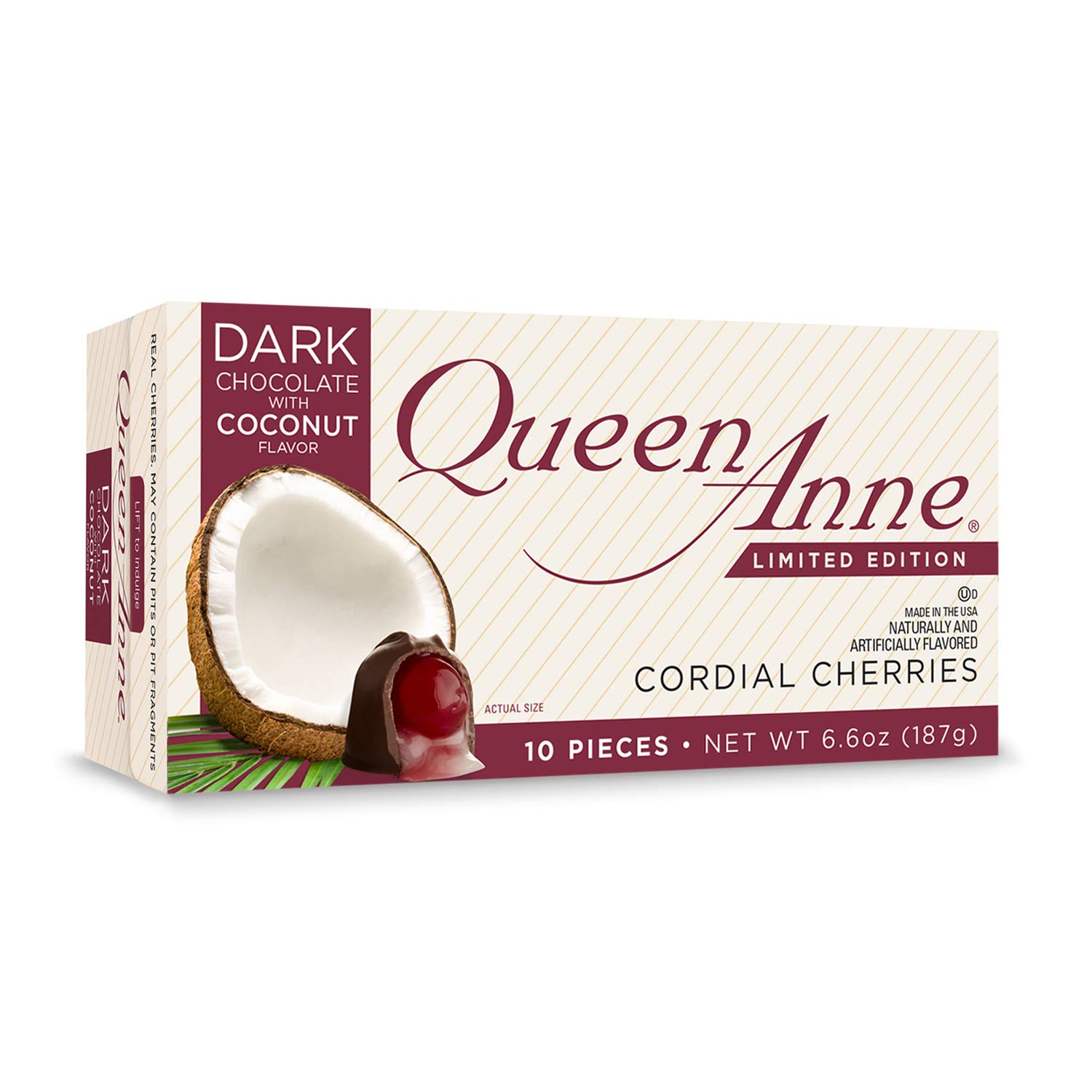 Amazon.com : Queen Anne, Cherry Cordials, Dark Chocolate, 10 Pieces, 6 ...