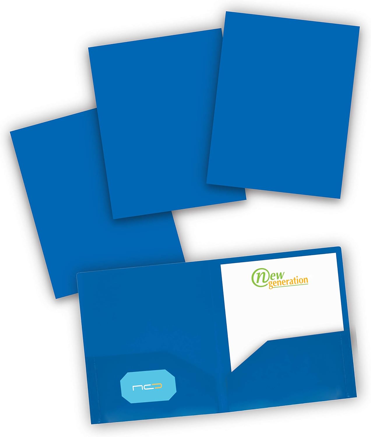 Amazon.com : NEW GENERATION - Blue Pocket Folders, 2-Pocket File ...