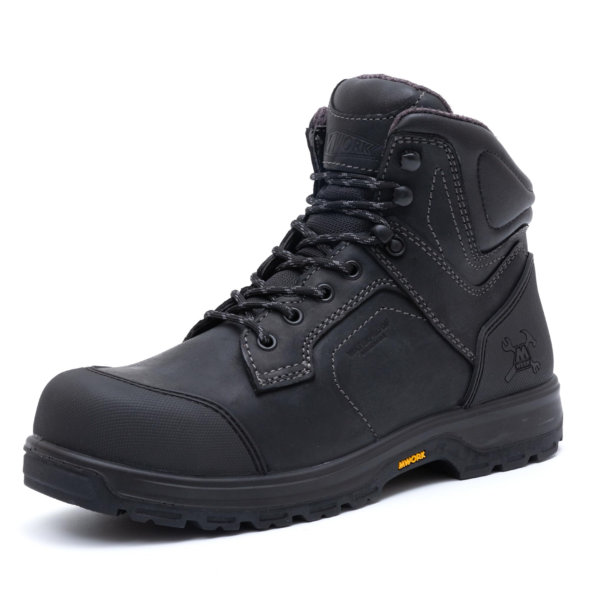 MWORK 6" Work Boots For Men Waterproof Leather ASTM F2413-18 Composite ...