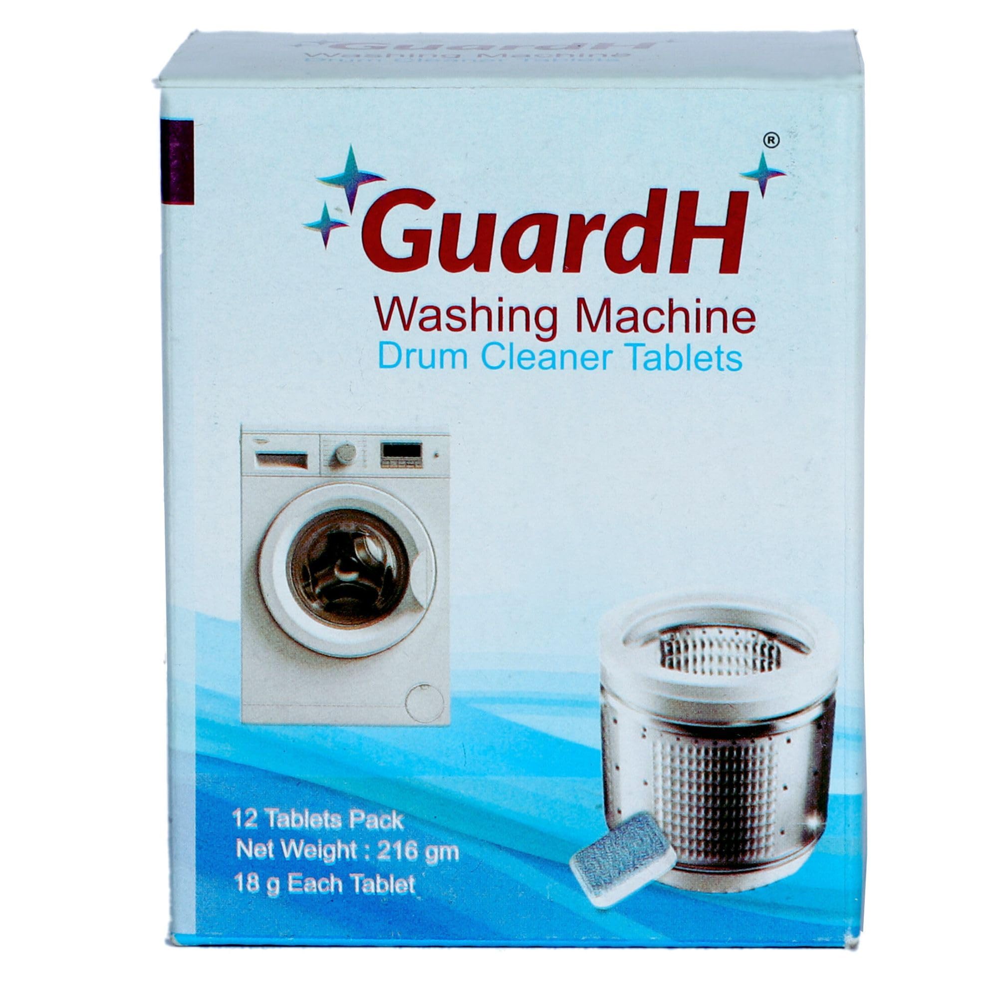 GuardH Washing Machine Drum Cleaner Tablets 12 Count 216g Deep Cleaning ...