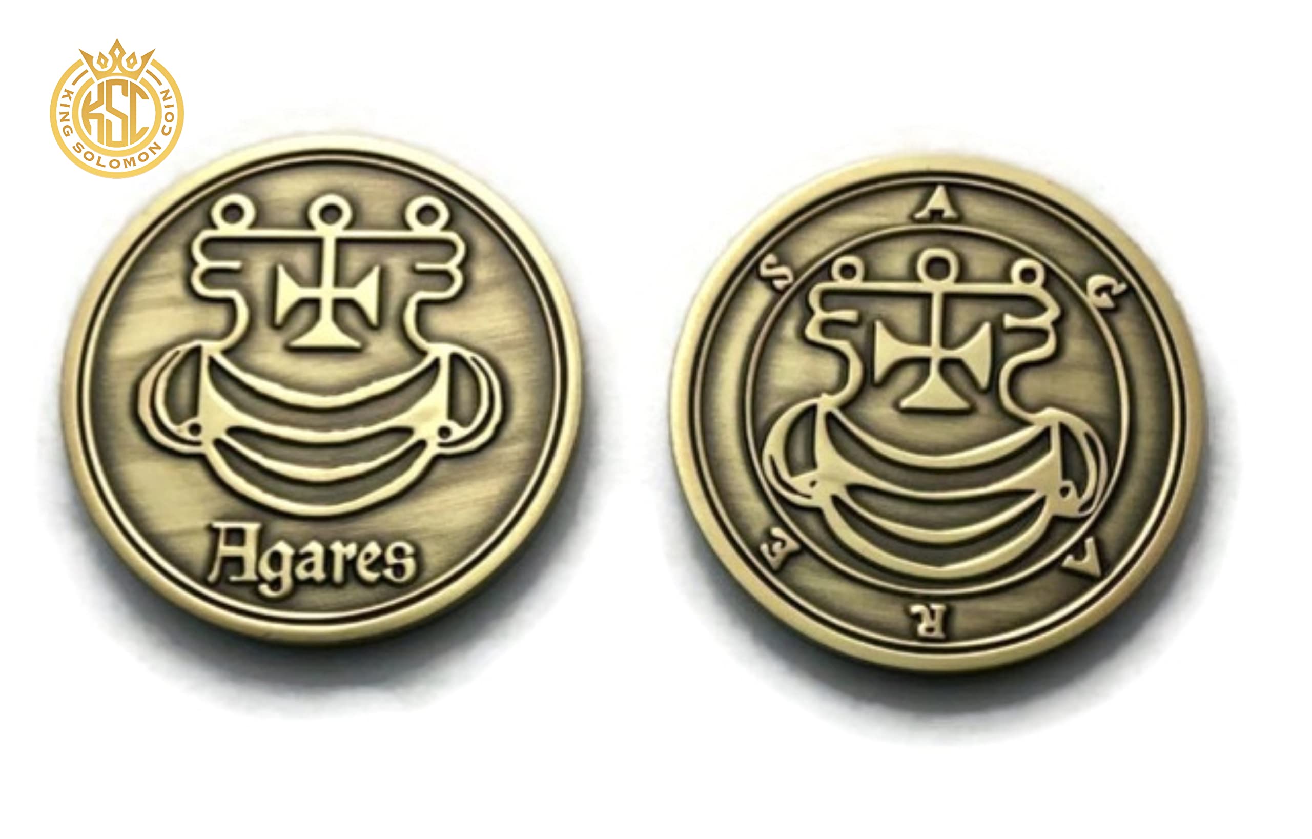 AGARES Agreas Aguares Demon Sigil Ars Goetia King Solomon Coin Seal ...