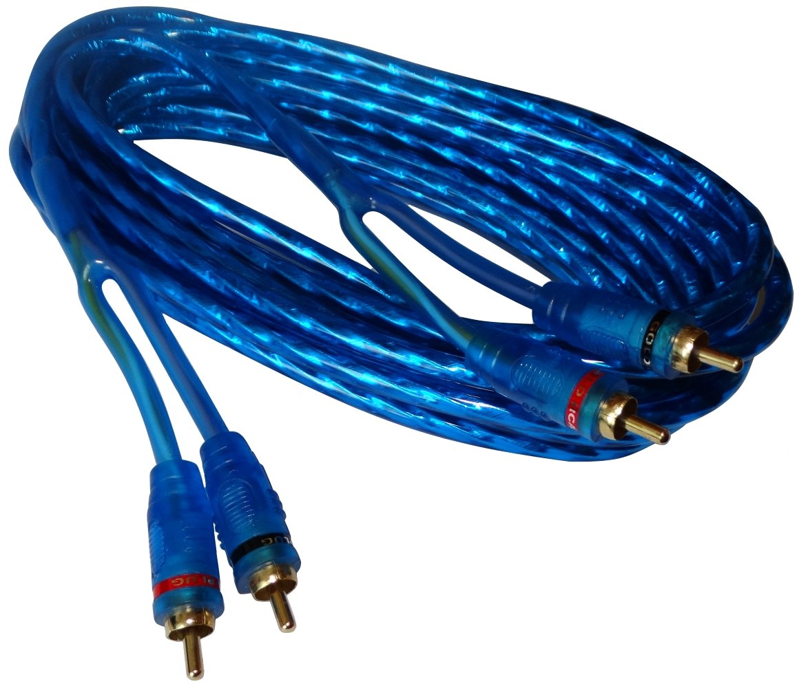 AERZETIX: Cable de Audio RCA 5m Amplificador subwoofer Color Azul Macho ...