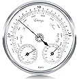 Amazon.com : Aowutus Outdoor Barometer Thermometer Hygrometer - 5in ...