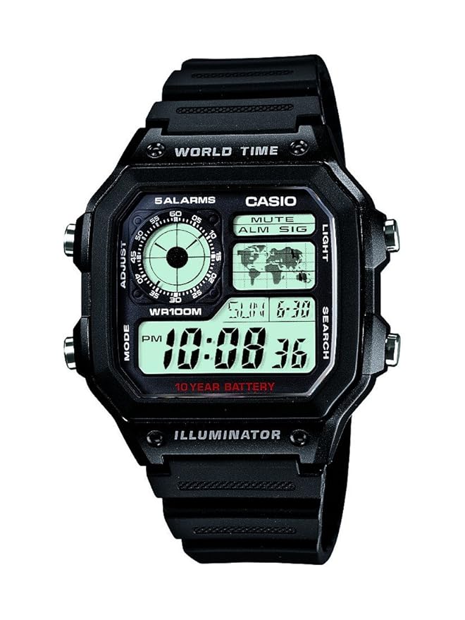 Buy Casio Youth Series Digital Grey Dial Men's Watch - AE-1200WH-1AVDF(D097) at Amazon.in