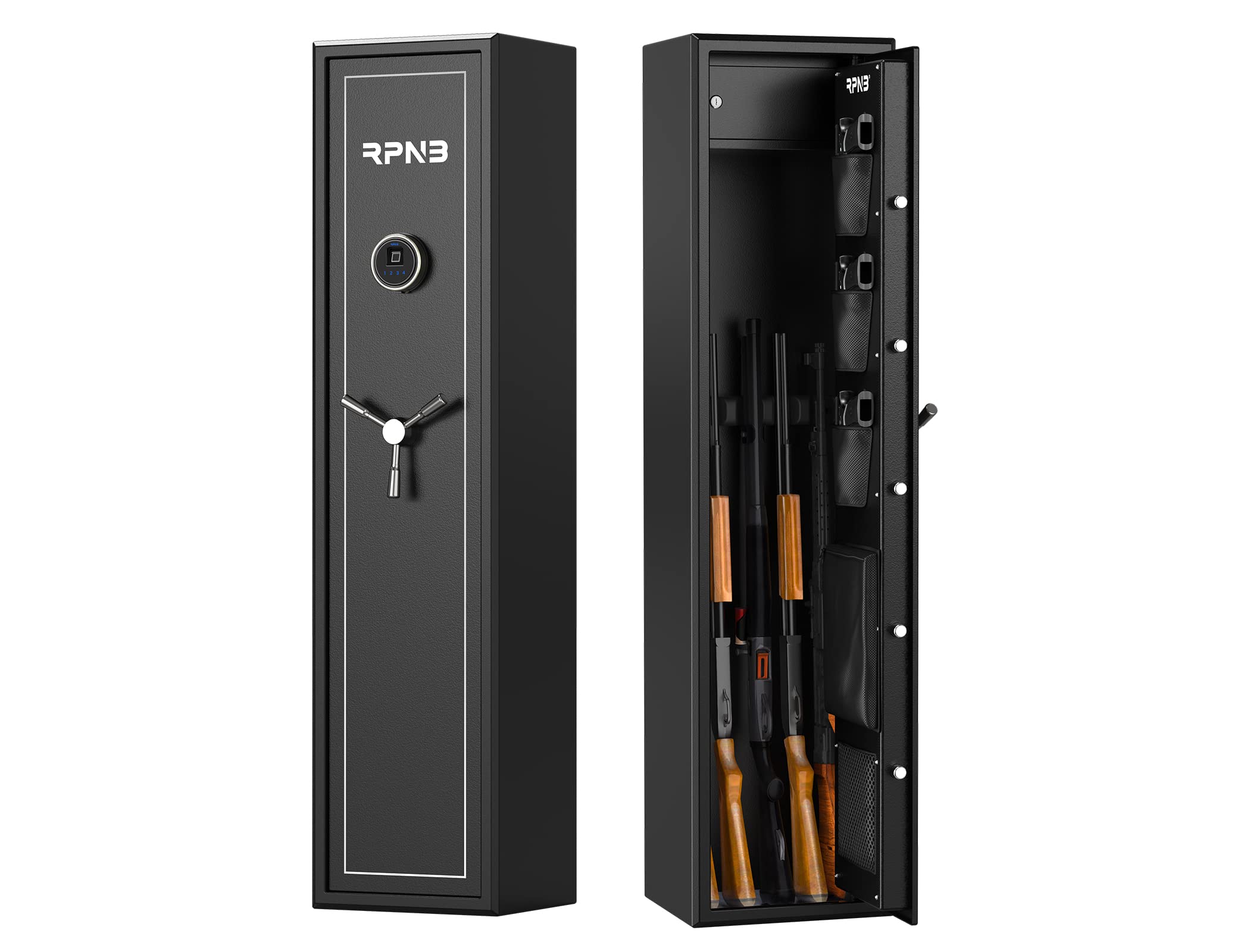 RPNB Large Biometric Rifle Safe,5-Gun Electronic Gun Security Cabinet ...