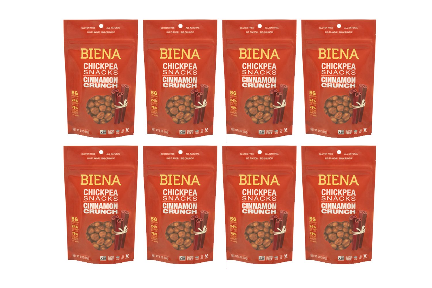 Biena Roasted Chickpea Snacks, Rockin' Ranch, 5 Ounce, 8 Count: Amazon ...