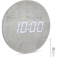 Amazon.com: Leafre Minimalist LED Digital Wall Clock – USB Powered ...