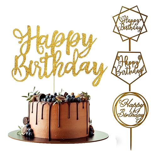 4 Pack Happy Birthday Cake Topper Acrylic, Birthday Cake Topper ...