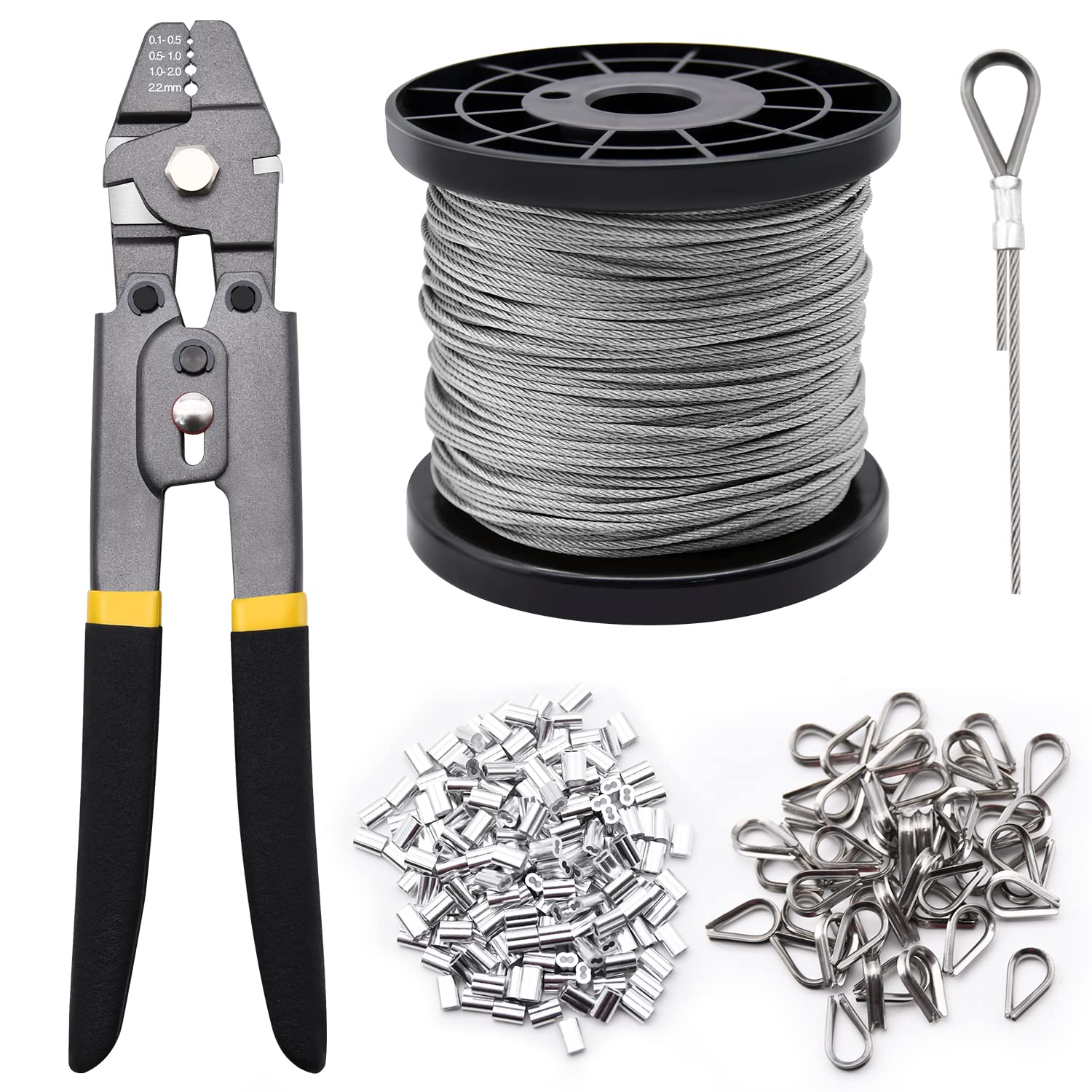 Mua 328ft Wire Rope Crimping Tool Kit, 1/16" Stainless Steel Wire Rope ...