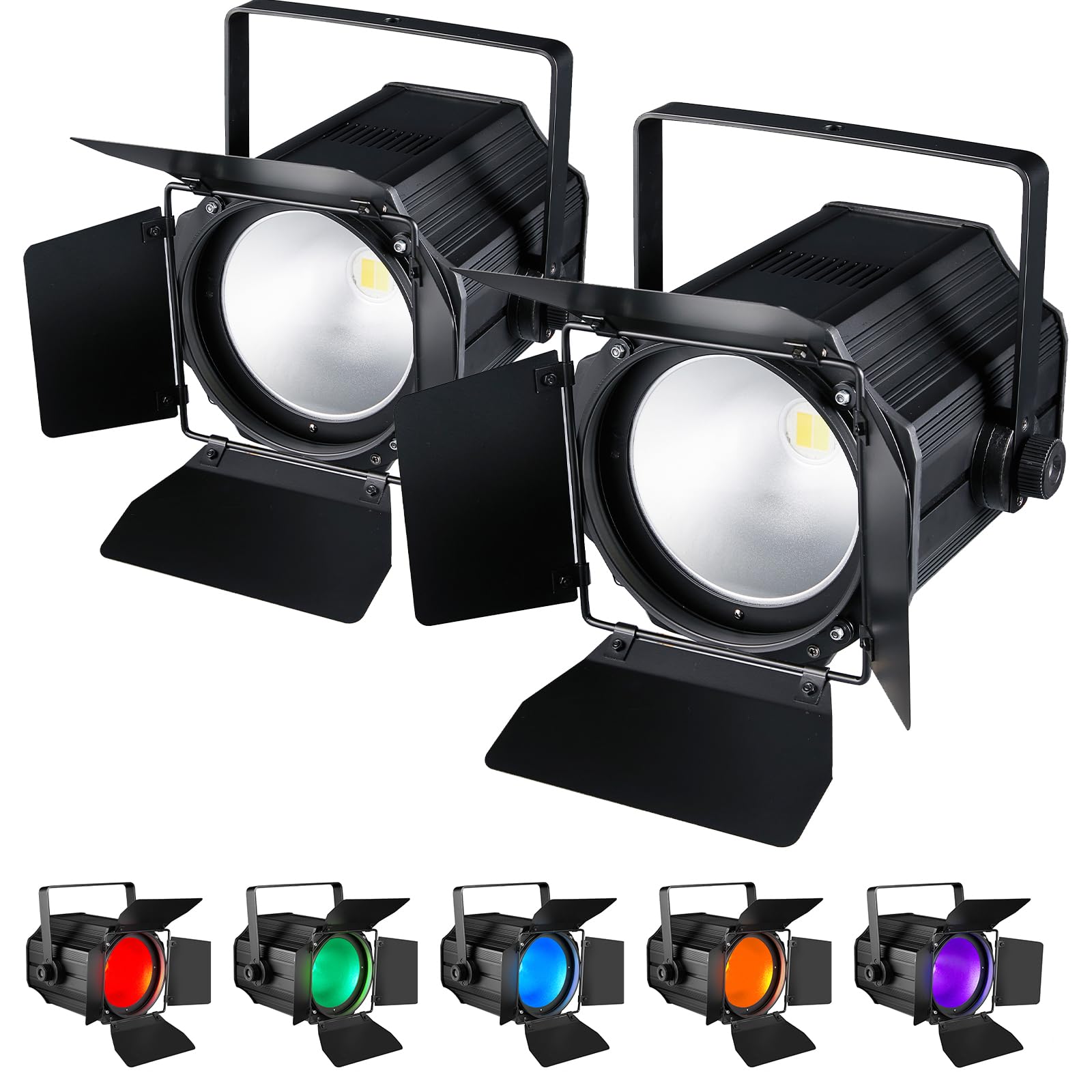 DJXFLI LED 200W COB Stage Lights with Barn Doors, RGBWA 6in1 COB Par ...