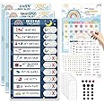 4 in 1 Reward Chart for Kids, Reusable Bedtime/Morning/Daily Routine Chart for Kids, Magnetic ...