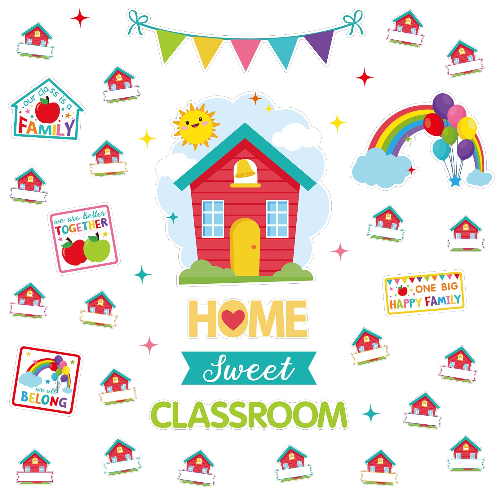 Mooliwe 38 Pcs Our Class is a Family Bulletin Board Set with Name Tags ...