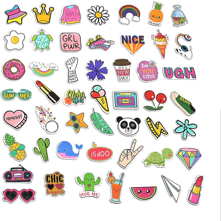 Homo Trends 50Pcs Cute Stickers, Waterproof Aesthetic Trendy Stickers ...