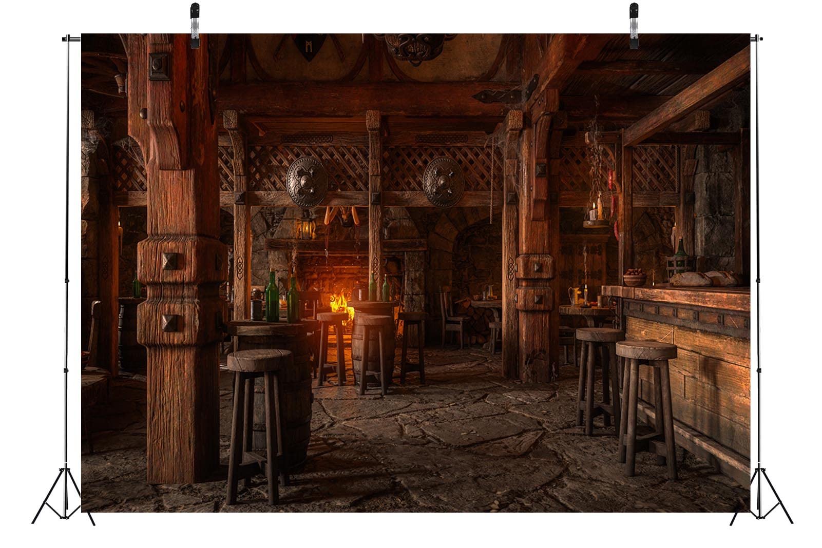 Mua BELECO 10x6.5ft Fabric Medieval Tavern Inn Bar Backdrop for ...