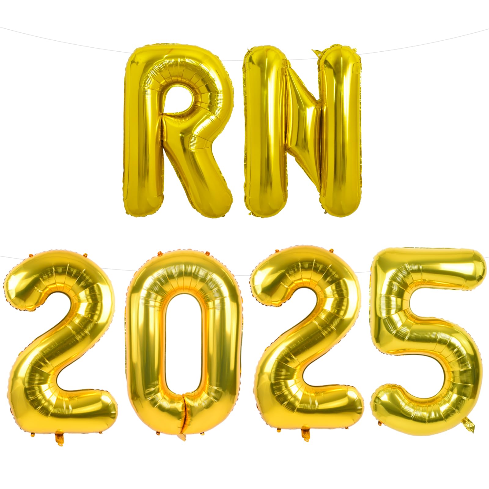 TONIFUL 2025 Nurse Graduation Decorations Gold RN 2025 Balloons 16 Inch ...