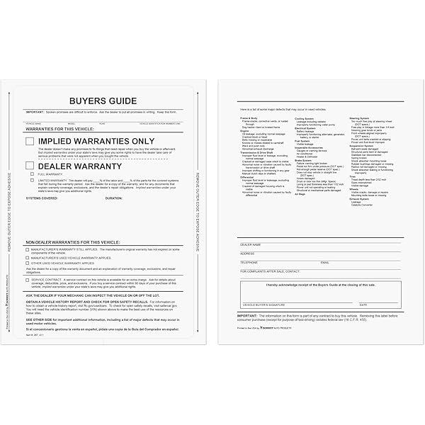 As Is Car Buyers Guides Interior Window Stickers, 60% OFF