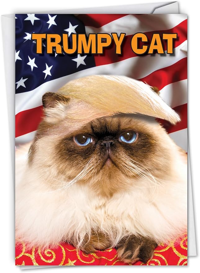 Amazon.com : NobleWorks, Trumpy Cat - Hilarious Birthday Card with ...