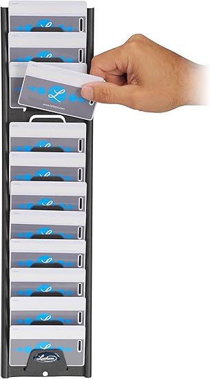 Amazon | Lathem バッジ & IDカードラック 12ポケット 水平 スチール チャコールグレー (12-BB) | タイムカード ...