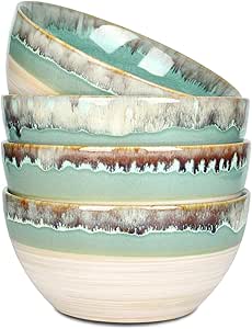 Amazon.com: Bosmarlin Ceramic Soup Bowl Set of 4, 26 Oz, Stoneware ...
