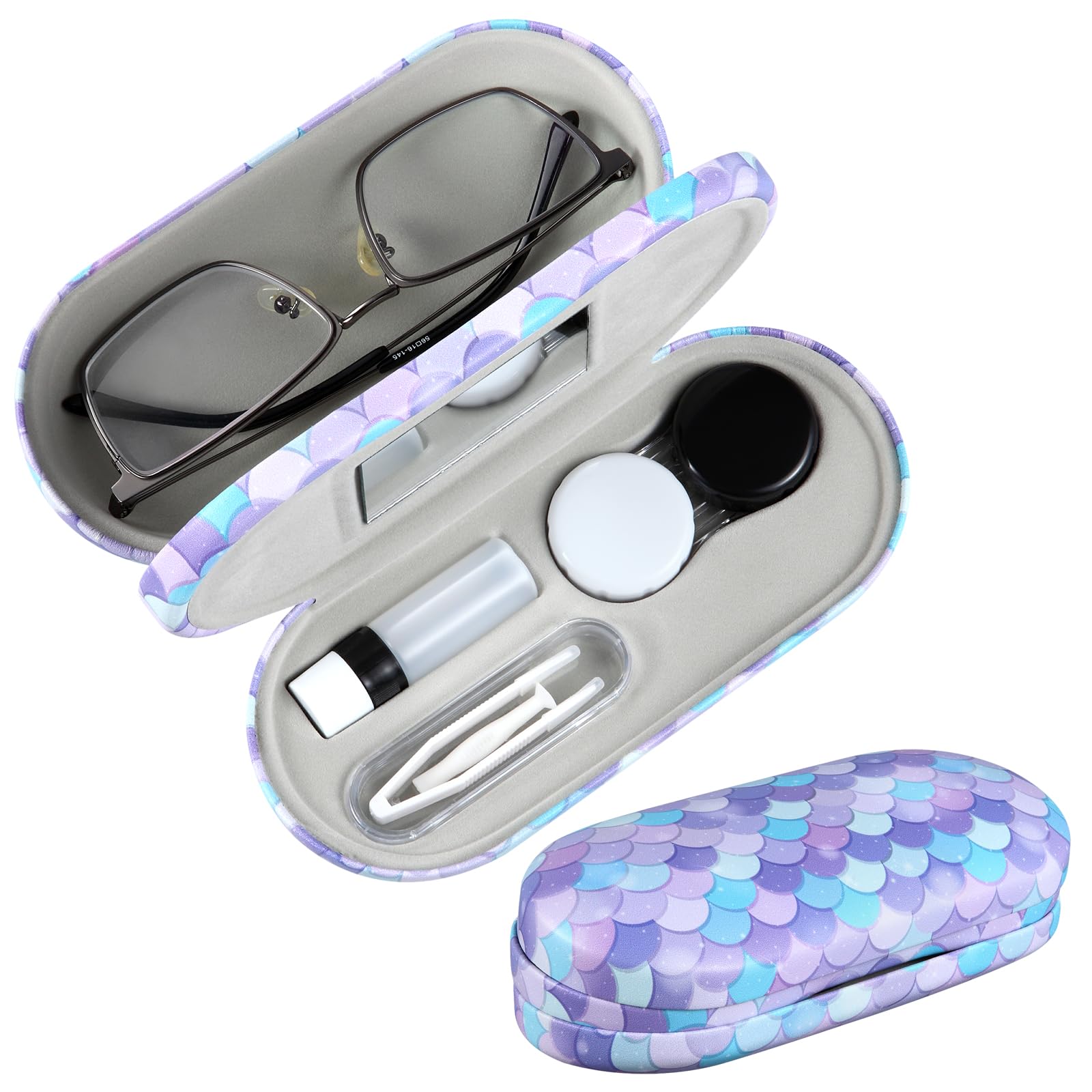 AITIME 2 in 1 Double Sided Portable Contact Lens and Eyeglasses Case ...