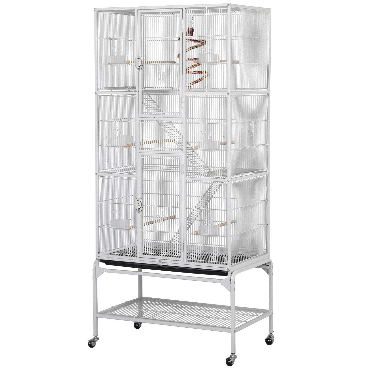 Yaheetech 69'' Extra Large Bird Cage Metal Parrot Cage w/Detachable ...