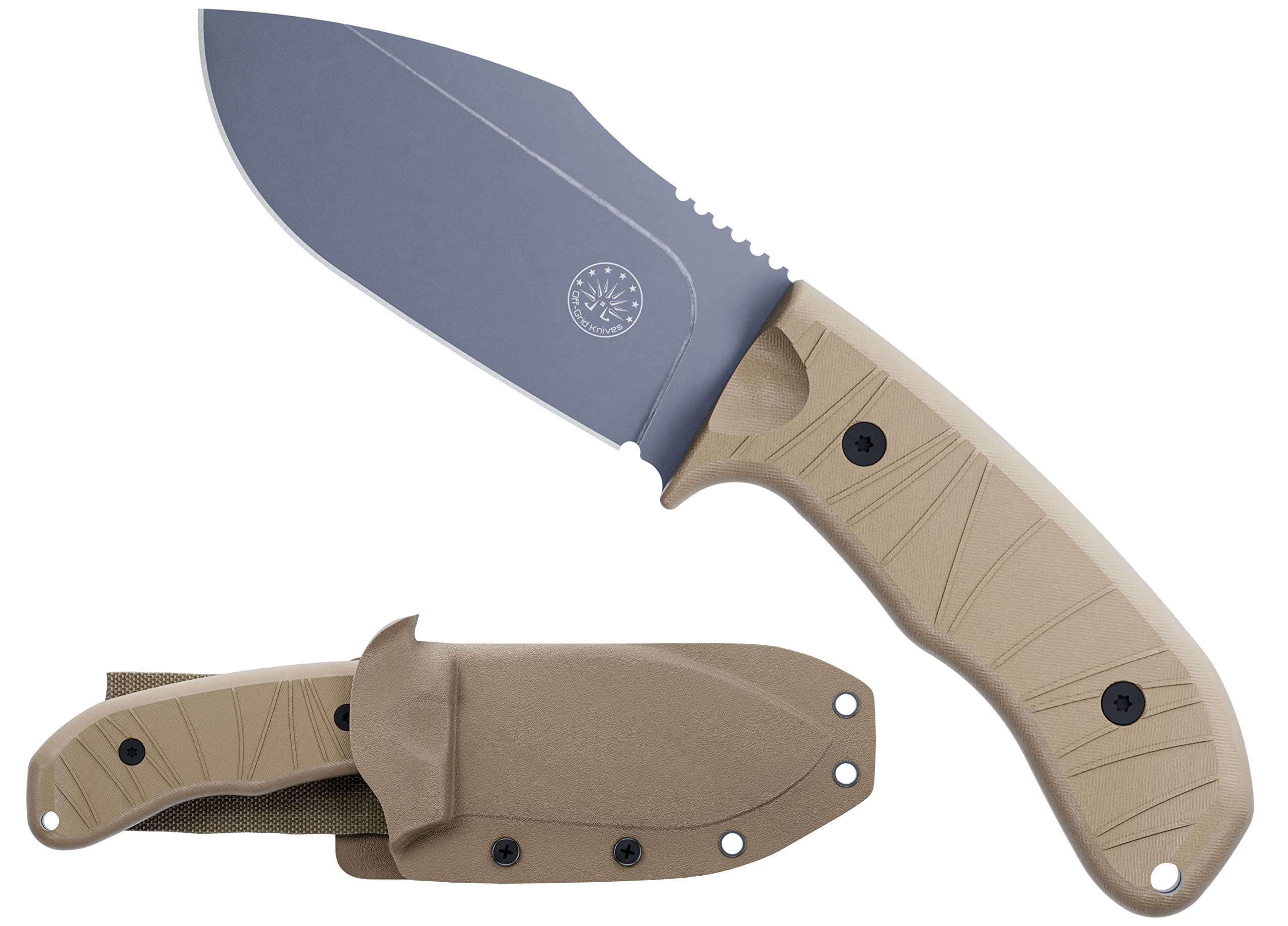 Off-Grid Knives - Alpha-Dog Coyote, Heavy Duty Fixed Blade Knife, 5mm ...