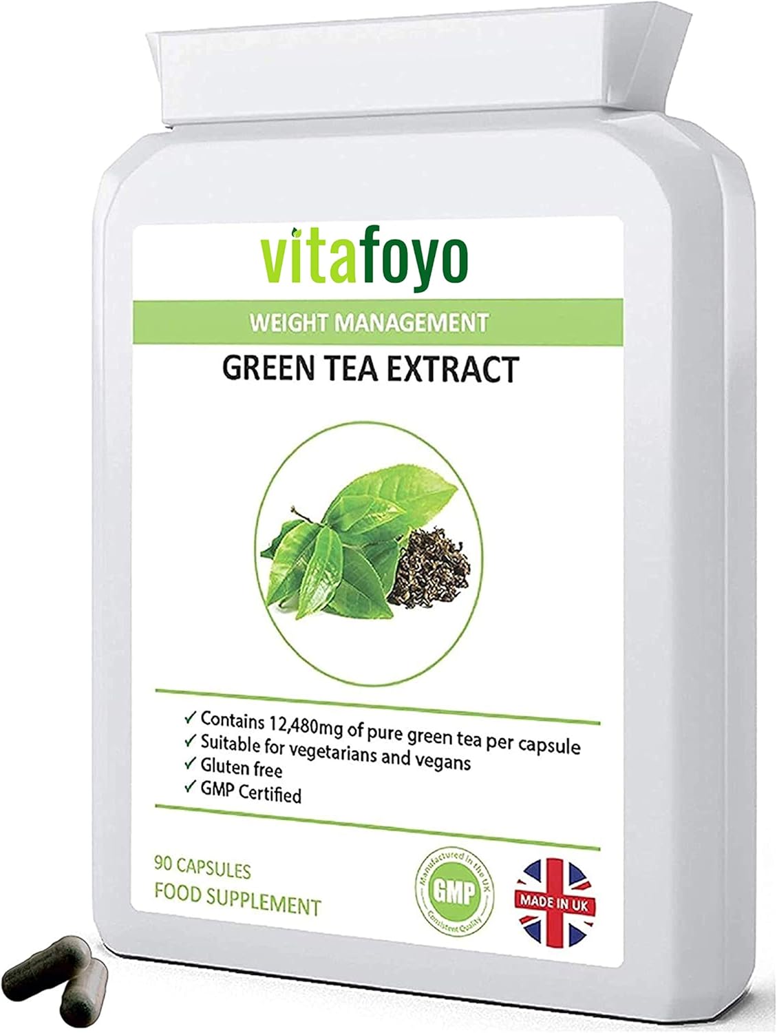 Premium Green Tea Extract Capsules – 90 Vegan Capsules – 12480mg ...