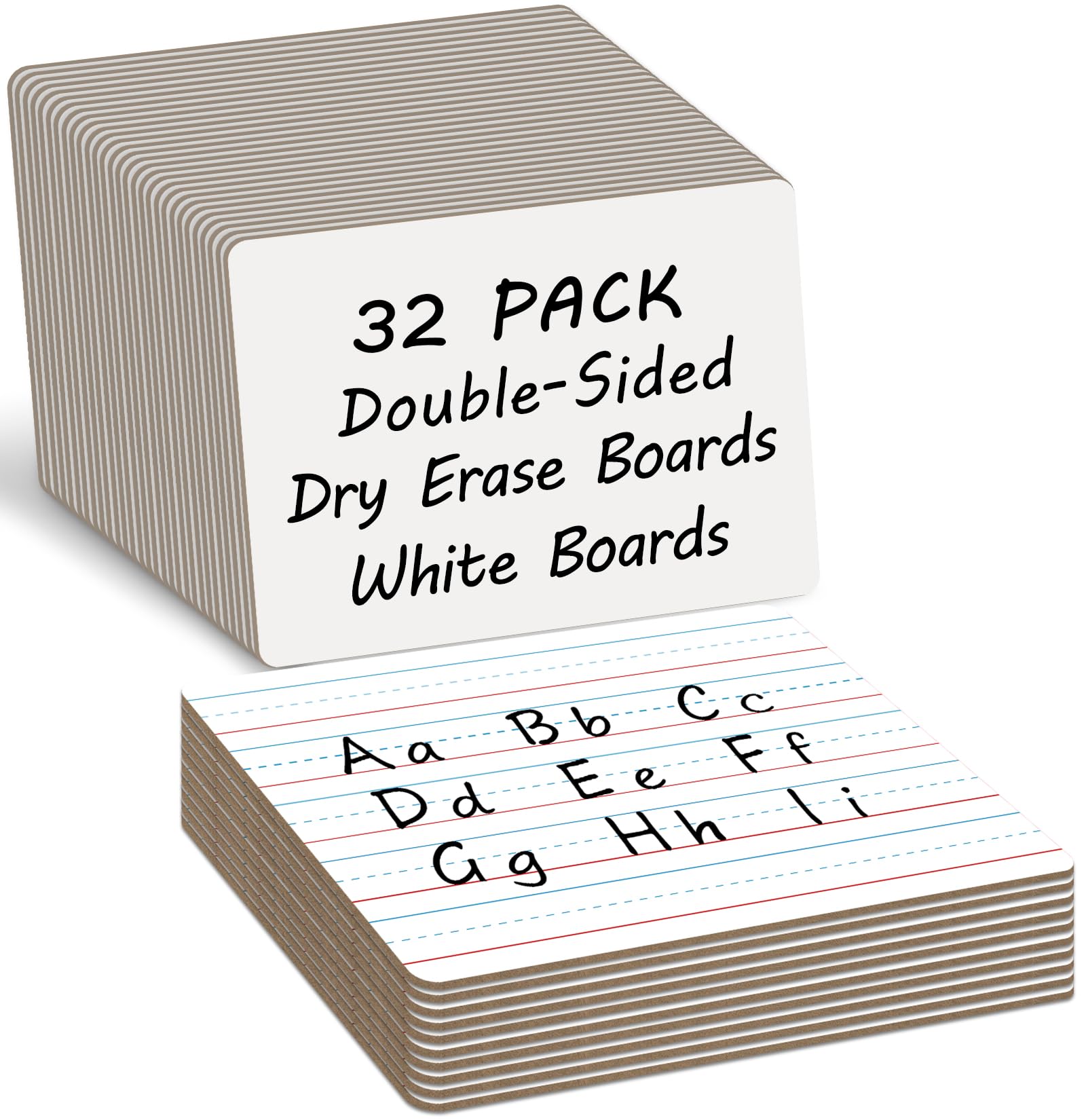 AuroTops 32 Pack Dry Erase Board with Lines,Double Sided White Boards ...