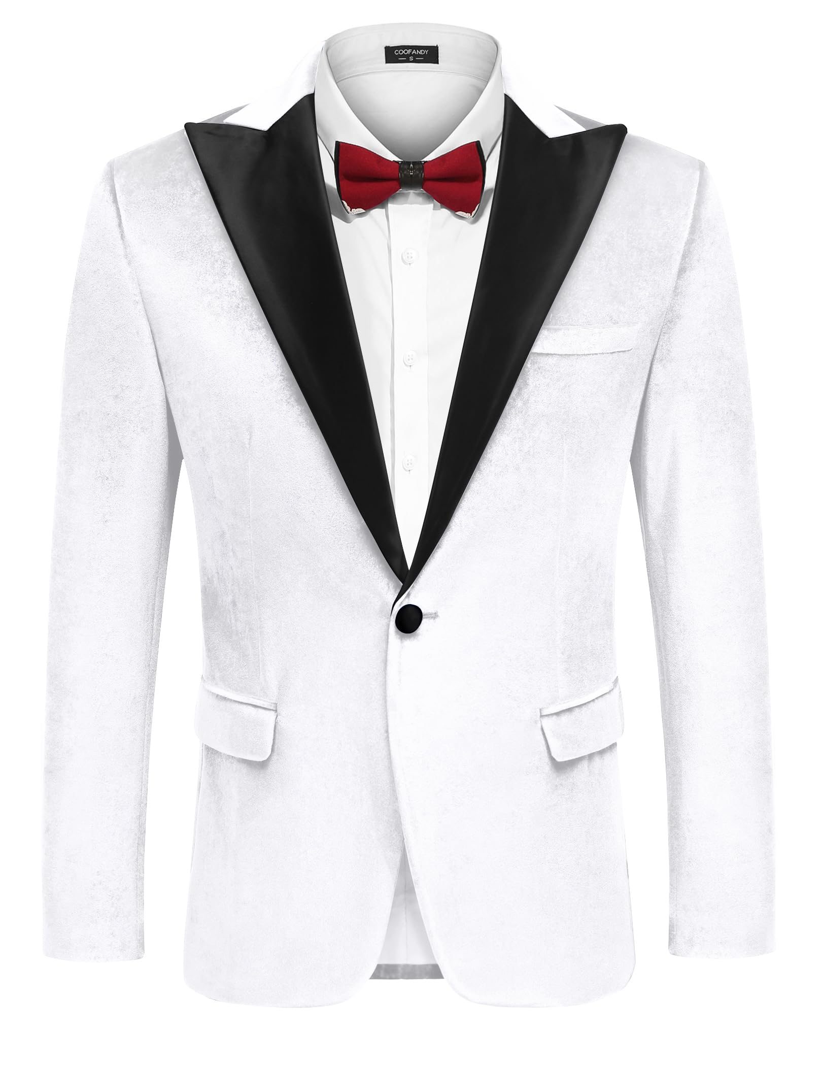 COOFANDY Mens Velvet Blazer Tuxedo Jackets Notched Lapel Single Button ...
