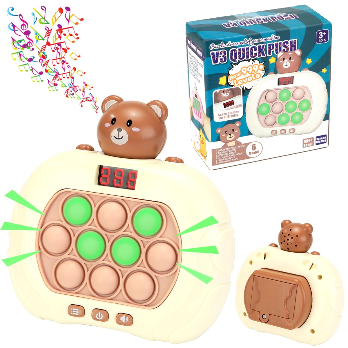 Handheld Bubble Pressure Glowing Games, Quick Push Games, Children's ...