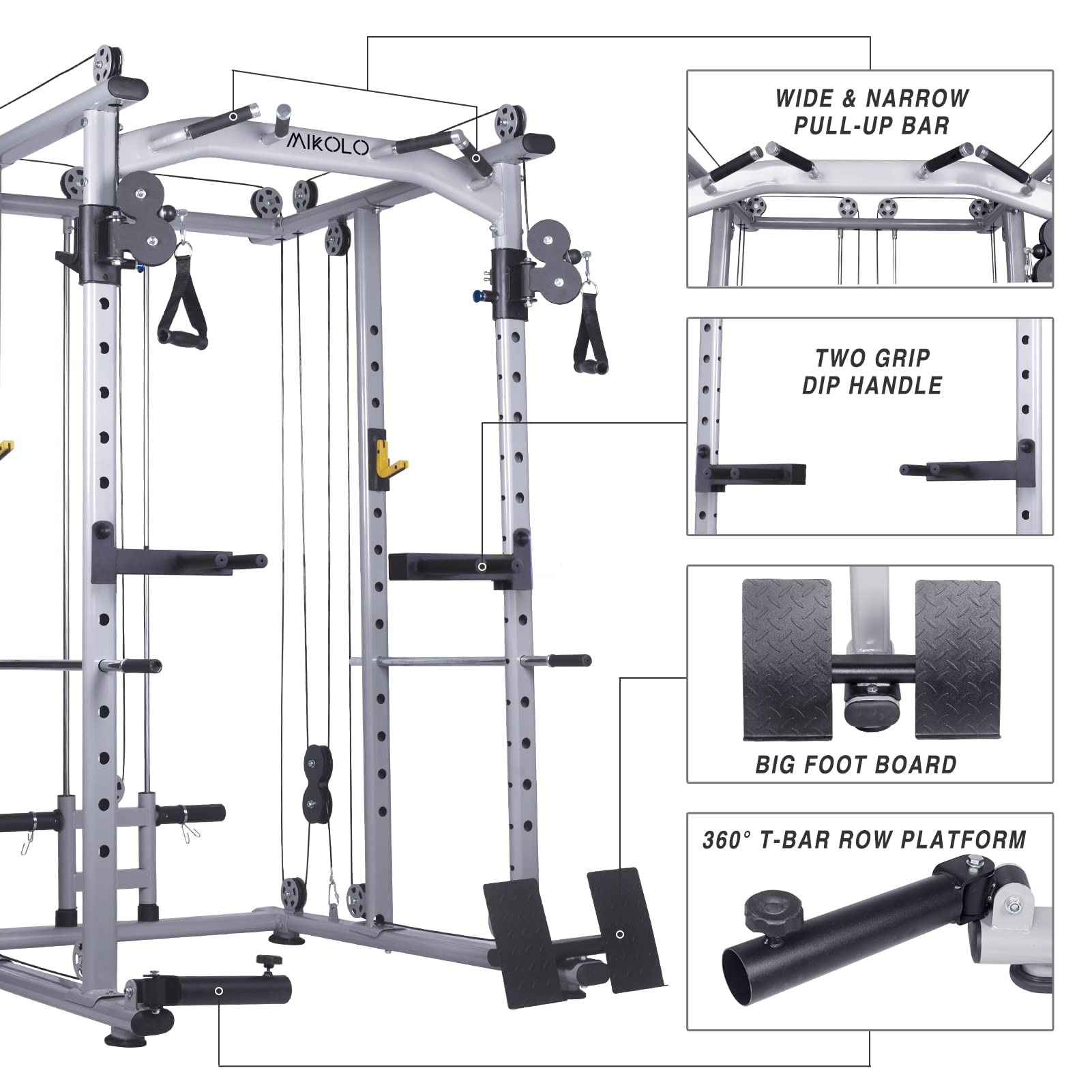 Mua Mikolo Power Cage, 2000lbs Power Rack, Multi-Function Squat Cage ...