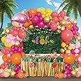 Amazon.com: MEHOFOND 140Pcs Tropical Balloons Arch Garland Kit, Luau Aloha Party Decorations ...