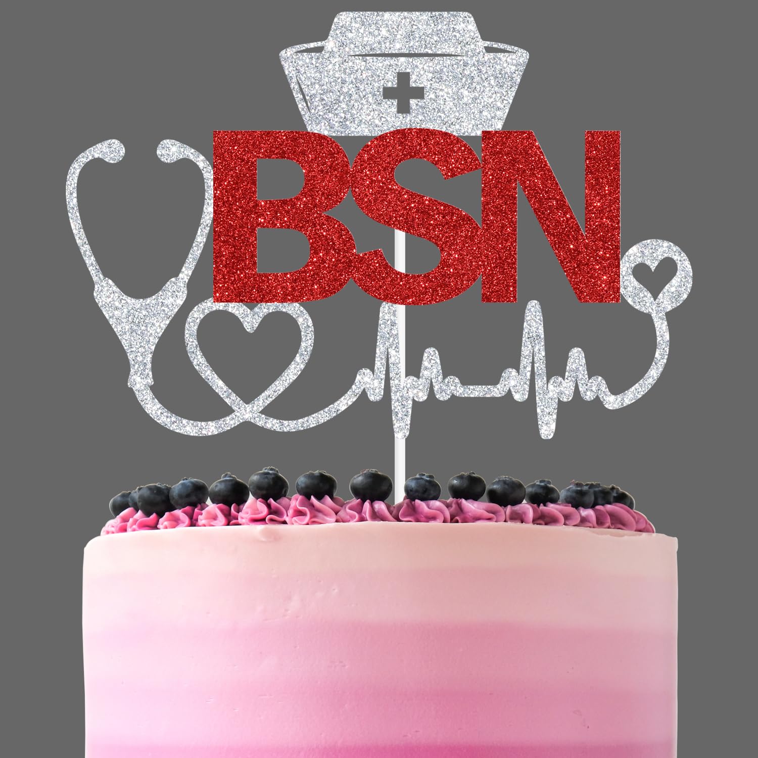 Red Glitter BSN Cake Topper, Class of 2025/BSN 2025/Officially BSN ...