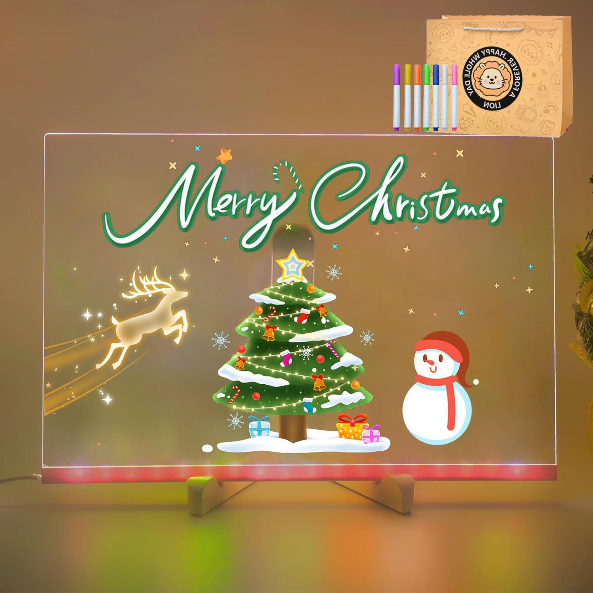 LED Note Board with Colors, Light Up Acrylic Message Board with Gift ...