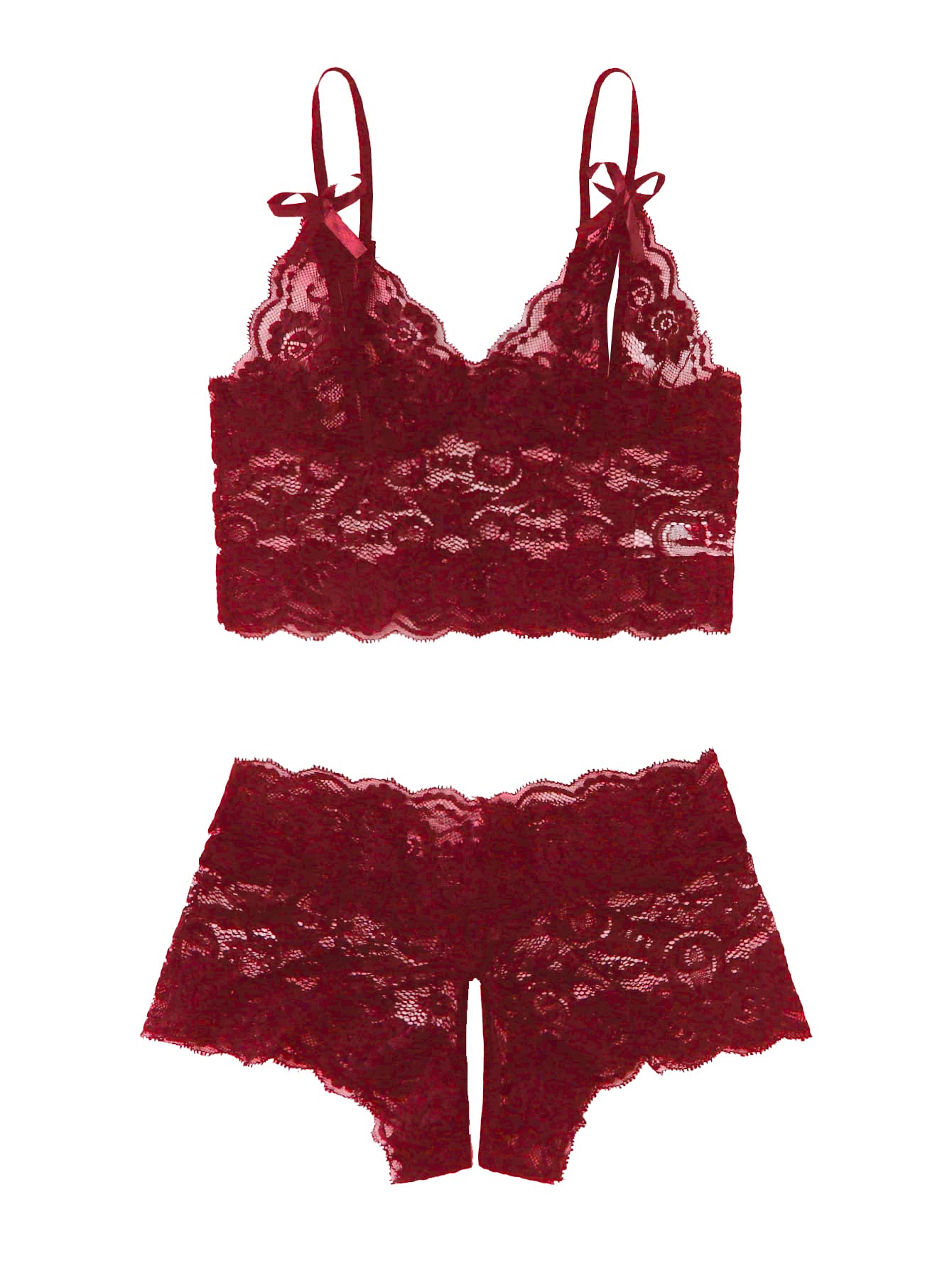 SweatyRocks Women's 2 Piece Lingerie Set Sheer Lace Cut Out Bra and ...