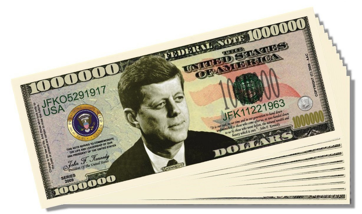 Amazon.com: John F Kennedy (JFK) Novelty Million Dollar Bill - Set of ...