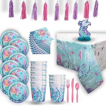 Amazon.com: Mermaid Birthday Party Supplies Pack - Serves 16: Toys & Games