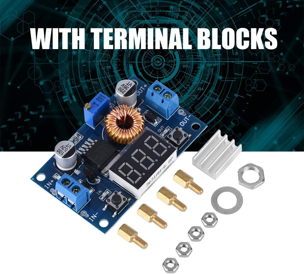 Topiky Voltage Regulator Module, XL4015E 5A 75W DC-DC Adjustable Step ...