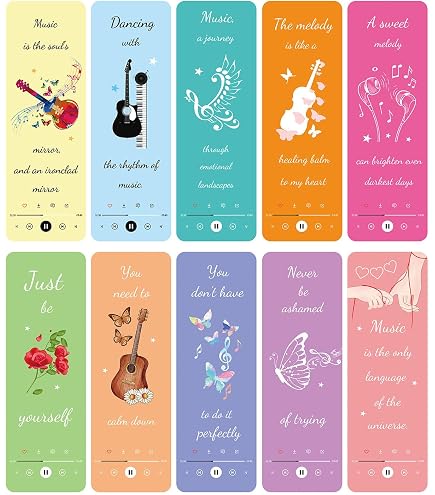 Party Favor Book Supplies 240 Music Inspired Bookmarks Bulk - Album ...