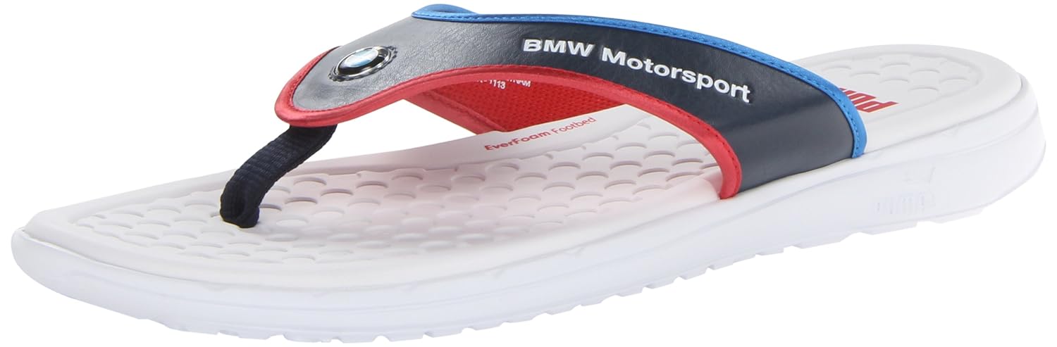 Puma Men's BMW Slip-On Sandal, White/BMW Team Blue/Ribbon Red, 7 M US ...