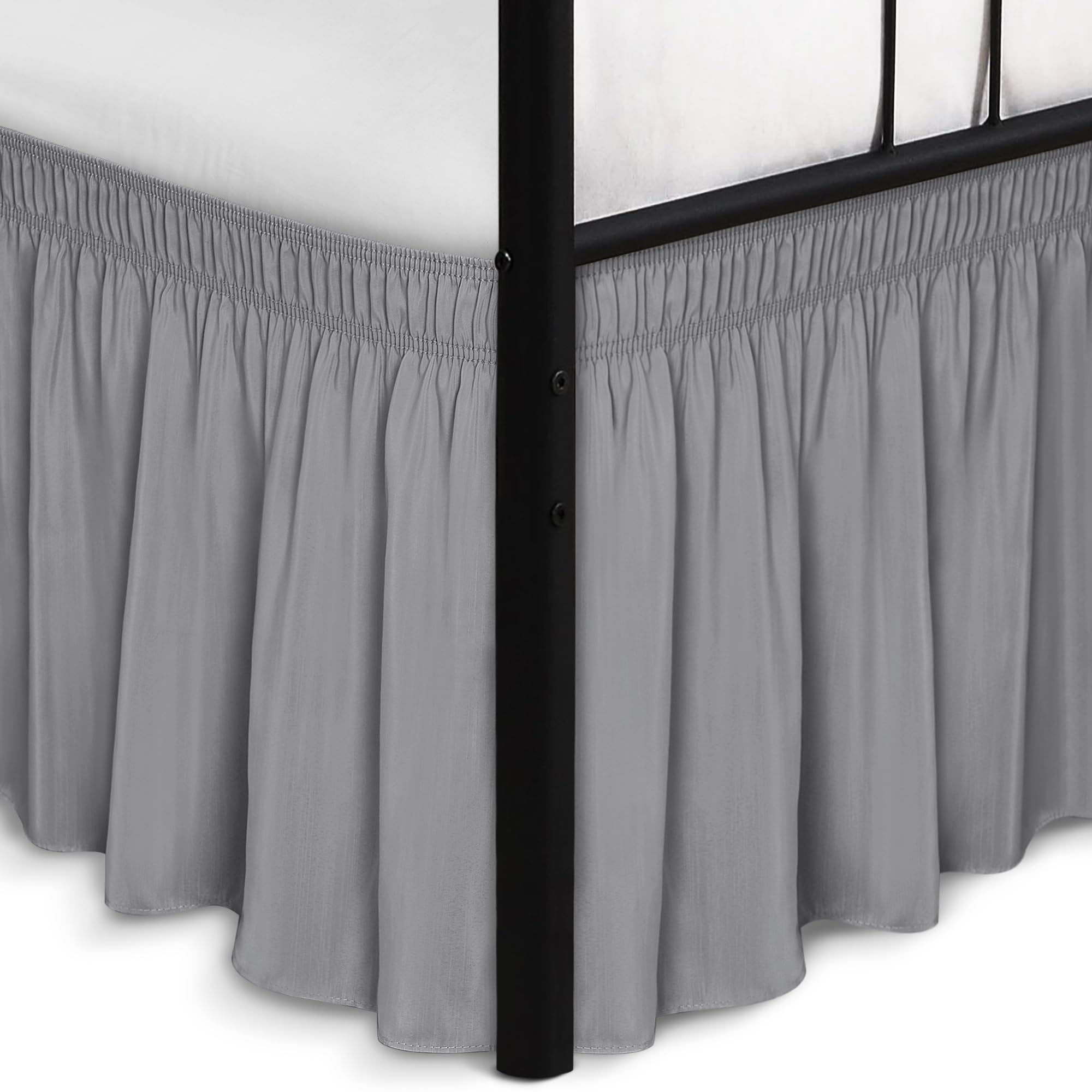 Biscaynebay Wrap Around Bed Skirts with Split Corners for Queen Beds 15 ...