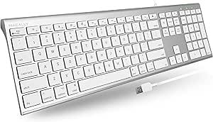 Amazon.com: Macally Ultra Slim USB Wired Computer Keyboard - Works as ...